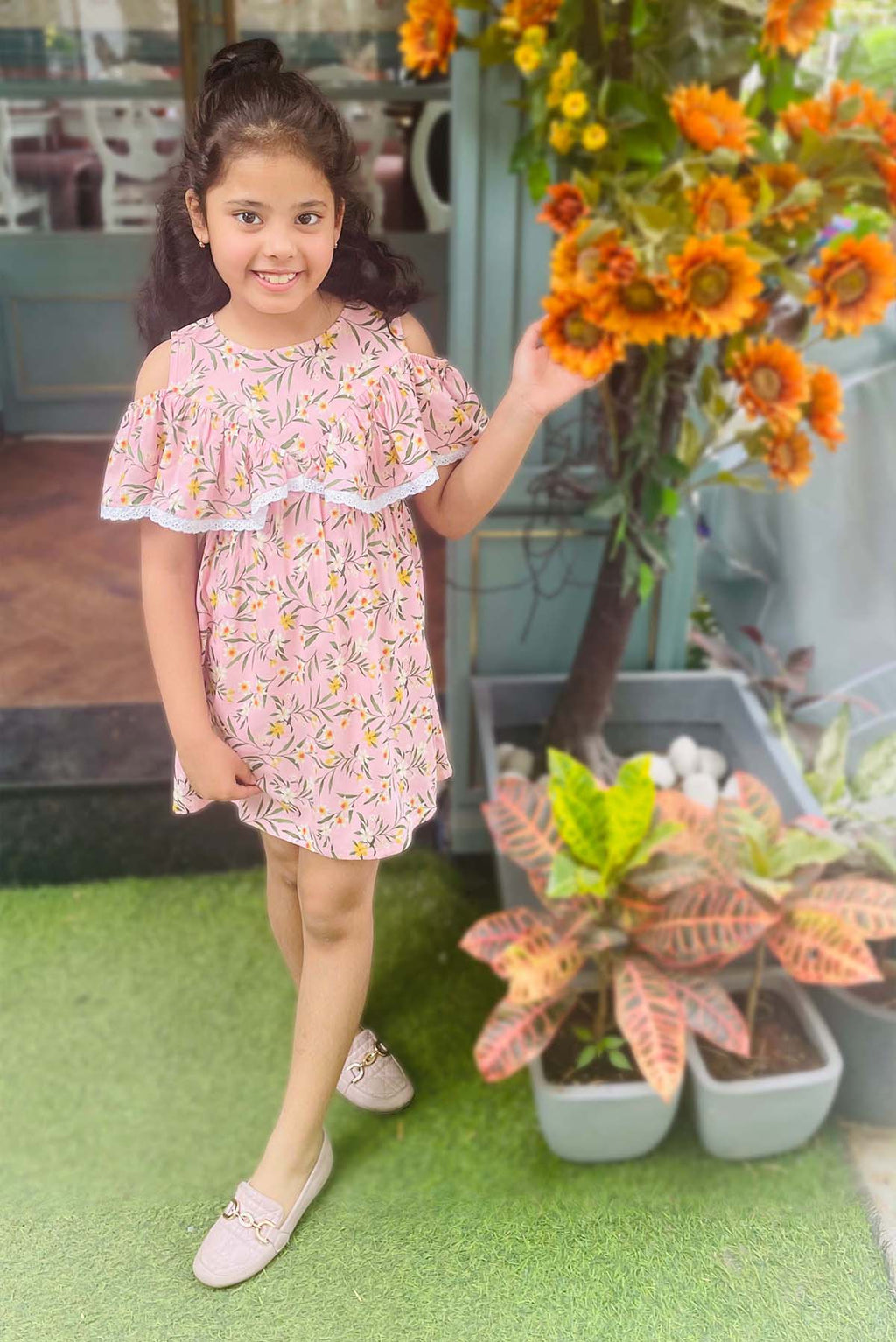 Ava pink floral dress – White Dahlia